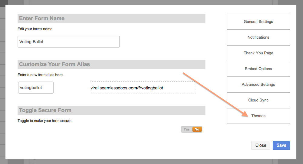 Themes | SeamlessDocs Manual on Guides